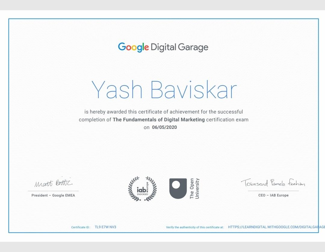 Yash Baviskar on LinkedIn: #google #certified #the #fundamentals #of # ... Yash Baviskar on LinkedIn: #google #certified #the #fundamentals #of # ...