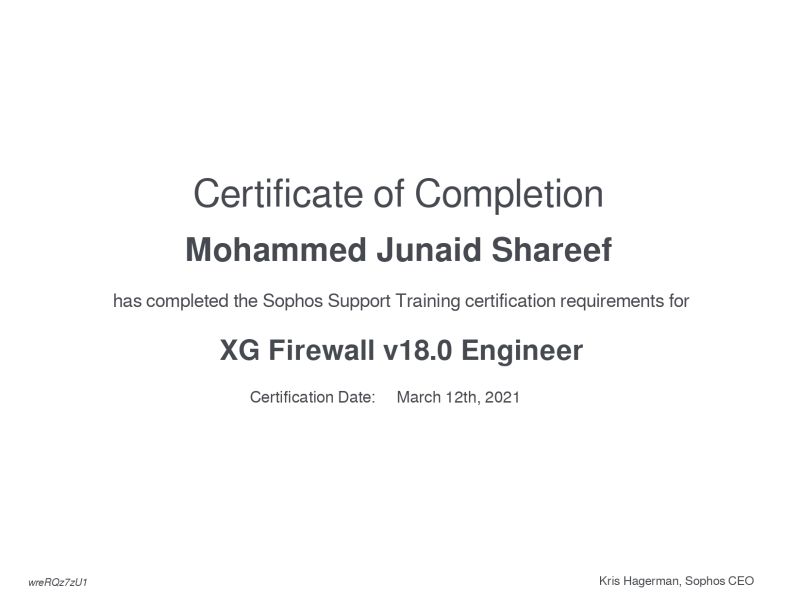 Mohammed Junaid Shareef on LinkedIn: #sophos #xgfirewall Mohammed Junaid Shareef on LinkedIn: #sophos #xgfirewall