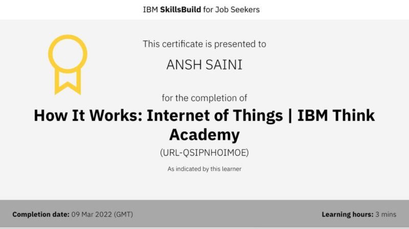 Ansh Saini on LinkedIn: IBM Skillsbuild program completion certificate Ansh Saini on LinkedIn: IBM Skillsbuild program completion certificate