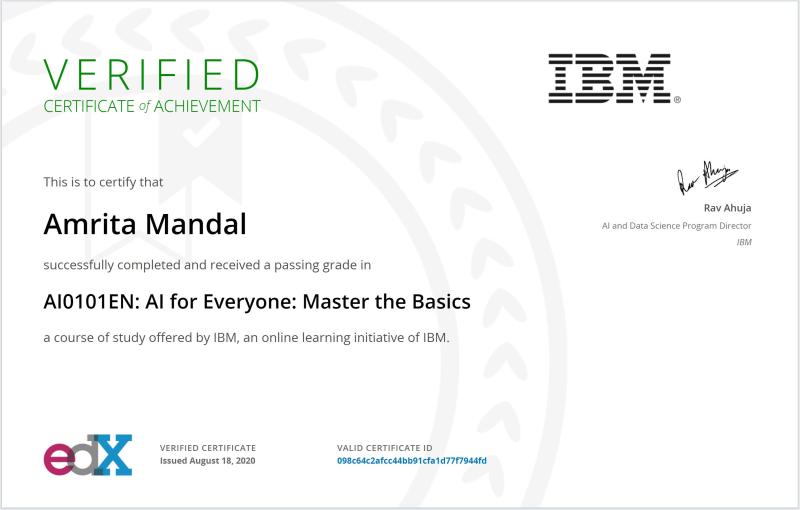 Amrita M. on LinkedIn: #aiforeveryone #certifications #ibmcourse Amrita M. on LinkedIn: #aiforeveryone #certifications #ibmcourse