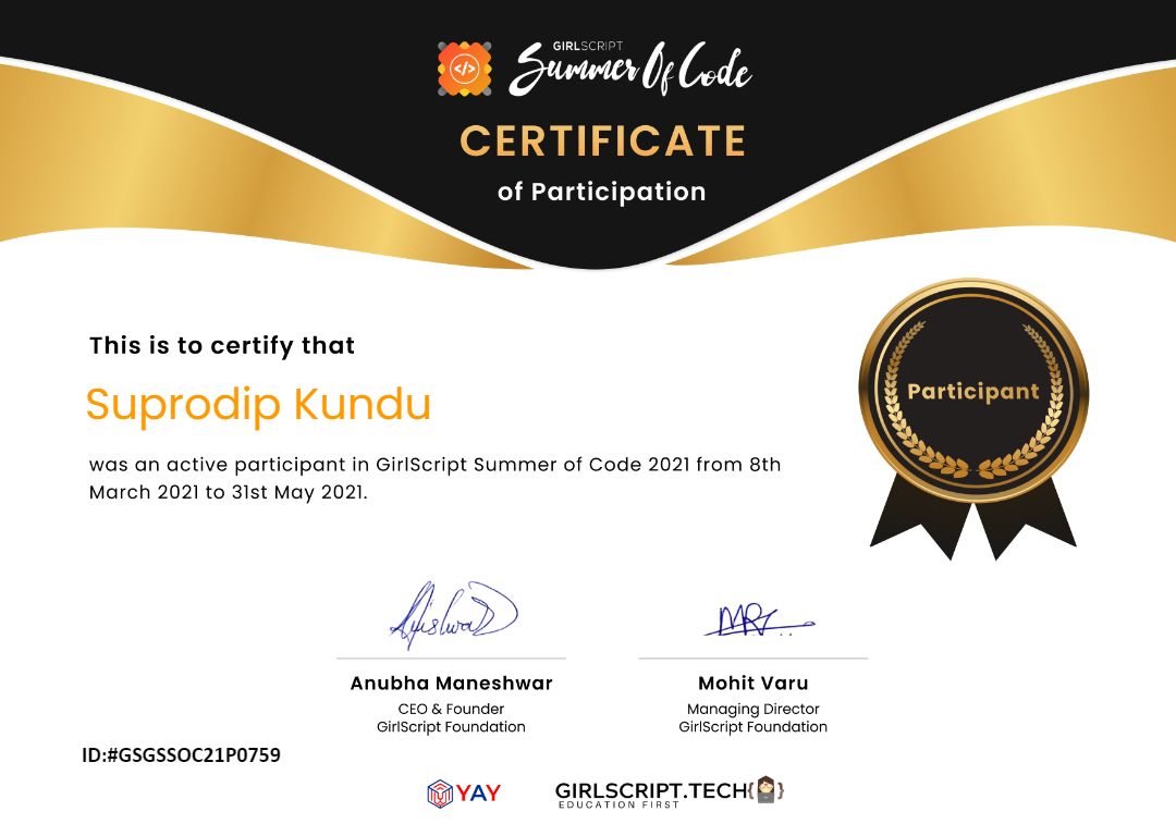 Suprodip Kundu on LinkedIn: #gssoc #gssoc21 #opensource Suprodip Kundu on LinkedIn: #gssoc #gssoc21 #opensource