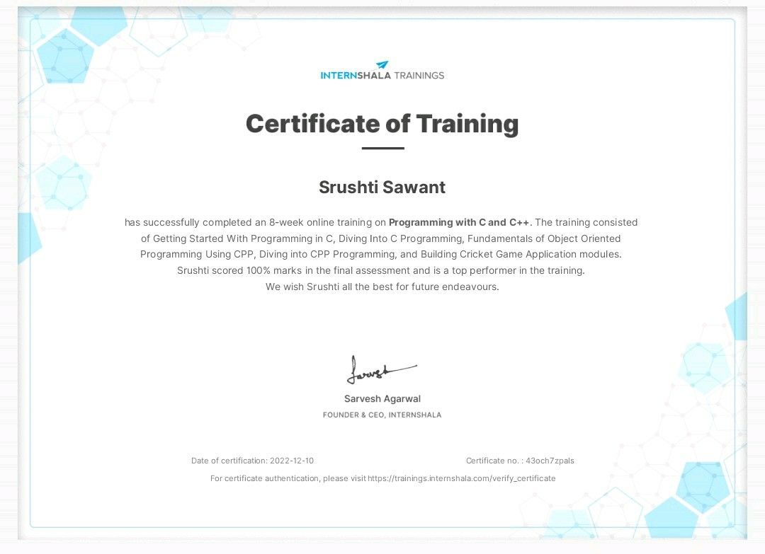 Srushti Sawant posted on LinkedIn Srushti Sawant posted on LinkedIn