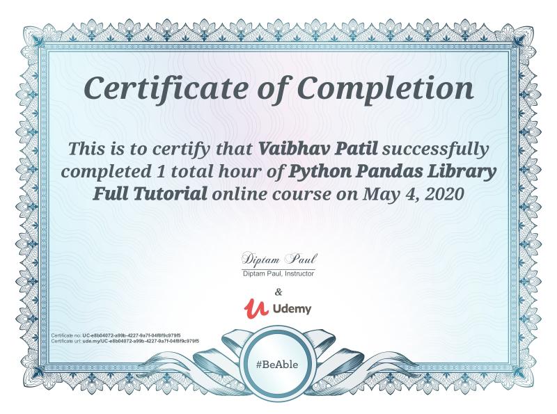 Vaibhav Patil on LinkedIn: #pandas #pythonprogramming #udemy Vaibhav Patil on LinkedIn: #pandas #pythonprogramming #udemy