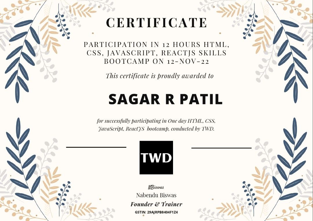 Sagar Patil on LinkedIn: #html #css #javascript #reactjs #bootcamp # ... Sagar Patil on LinkedIn: #html #css #javascript #reactjs #bootcamp # ...