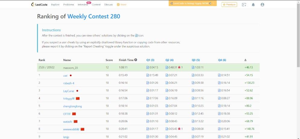 Masoom Mittal on LinkedIn: #leetcode #dsa #contests | 17 comments Masoom Mittal on LinkedIn: #leetcode #dsa #contests | 17 comments