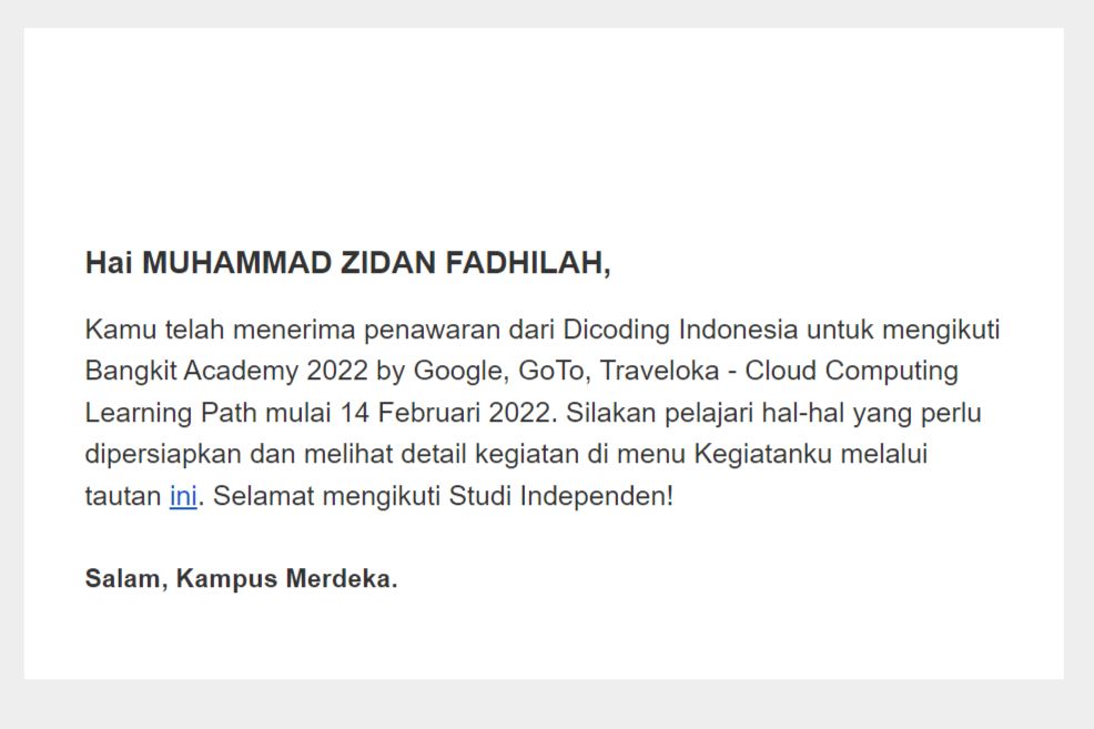 Muhammad Zidan Fadhilah on LinkedIn: #kampusmerdeka #bangkit2022 Muhammad Zidan Fadhilah on LinkedIn: #kampusmerdeka #bangkit2022