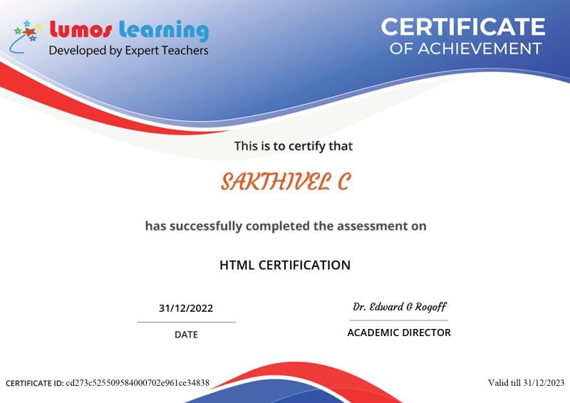 Sakthivel C on LinkedIn: #share #html #lumoslearning Sakthivel C on LinkedIn: #share #html #lumoslearning