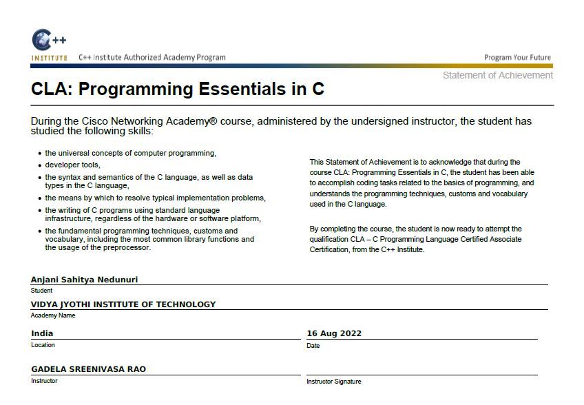 Sahitya Nedunuri on LinkedIn: #cprogramming #cisco #clanguage Sahitya Nedunuri on LinkedIn: #cprogramming #cisco #clanguage