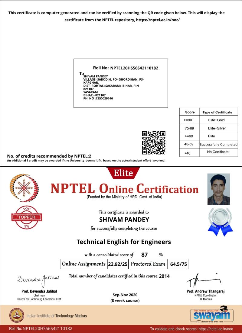 SHIVAM PANDEY on LinkedIn: #english #nptel #technology SHIVAM PANDEY on LinkedIn: #english #nptel #technology