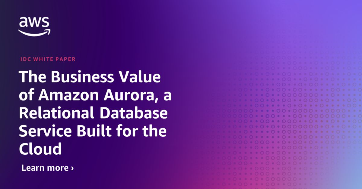 AWS Databases & Analytics on LinkedIn: #amazonaurora #aws #databases AWS Databases & Analytics on LinkedIn: #amazonaurora #aws #databases