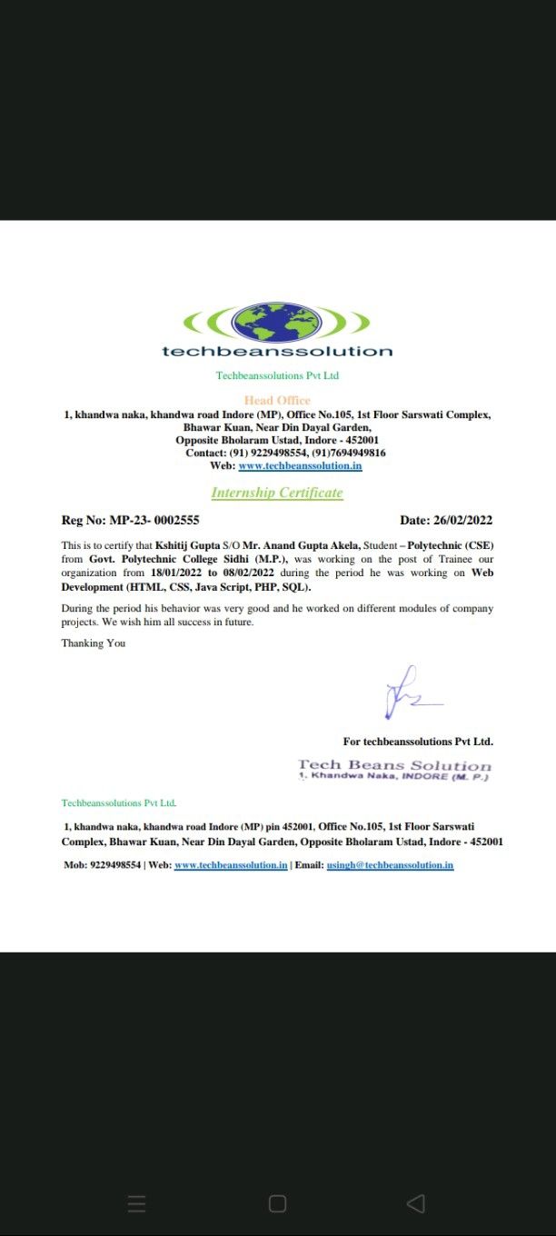 Kshitij Gupta on LinkedIn: Internship certificate 😍 Kshitij Gupta on LinkedIn: Internship certificate 😍