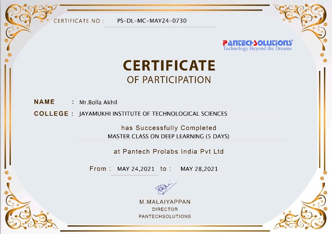 BOLLA Akhil on LinkedIn: #pantech #deeplearning #python #datascience # ... BOLLA Akhil on LinkedIn: #pantech #deeplearning #python #datascience # ...