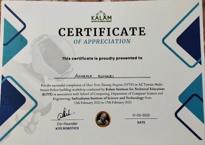 Aparna Kumari on LinkedIn: #robotics #training Aparna Kumari on LinkedIn: #robotics #training