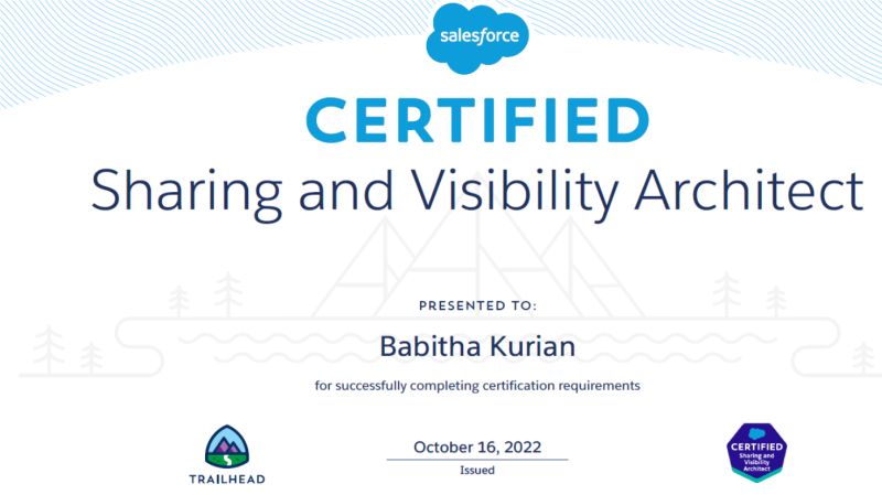 Babitha Kurian on LinkedIn: #salesforce #architect Babitha Kurian on LinkedIn: #salesforce #architect
