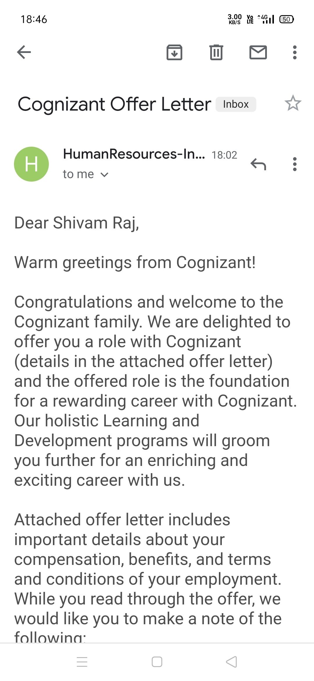 shivam Raj on LinkedIn: #congnizant shivam Raj on LinkedIn: #congnizant