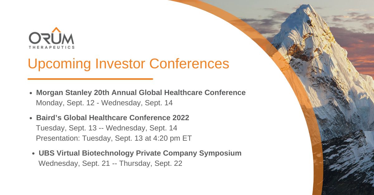 Orum Therapeutics on LinkedIn: Orum Therapeutics to Participate at ... Orum Therapeutics on LinkedIn: Orum Therapeutics to Participate at ...