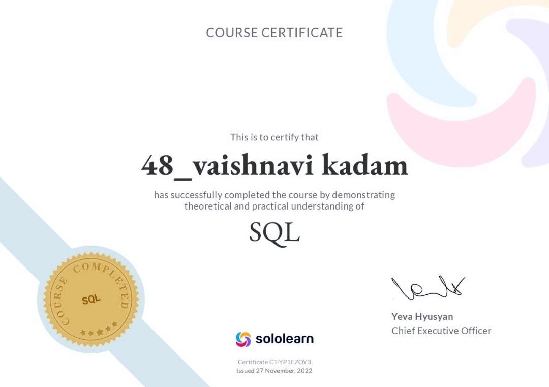Vaishnavi Kadam on LinkedIn: #sql #sqldatabase Vaishnavi Kadam on LinkedIn: #sql #sqldatabase