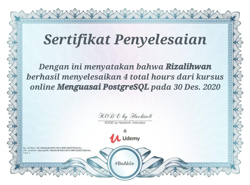 Rizal Ihwan on LinkedIn: #udemy #postgresql Rizal Ihwan on LinkedIn: #udemy #postgresql
