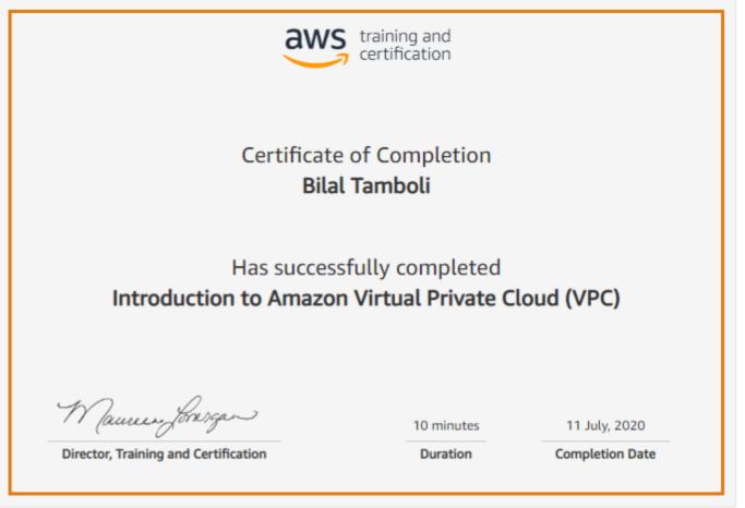 Bilal Tamboli on LinkedIn: Successfully Completed Amazon Web Services ... Bilal Tamboli on LinkedIn: Successfully Completed Amazon Web Services ...