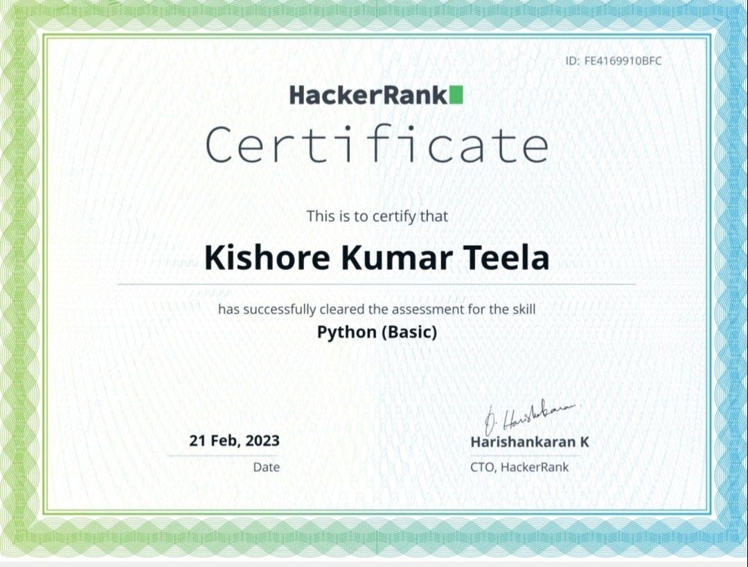 Kishore Kumar Teela on LinkedIn: #python Kishore Kumar Teela on LinkedIn: #python