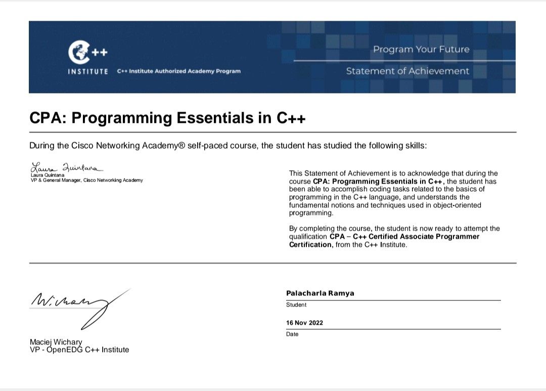 Palacharla Ramya on LinkedIn: #cisconetworkingacademy #cisco #cpp # ... Palacharla Ramya on LinkedIn: #cisconetworkingacademy #cisco #cpp # ...