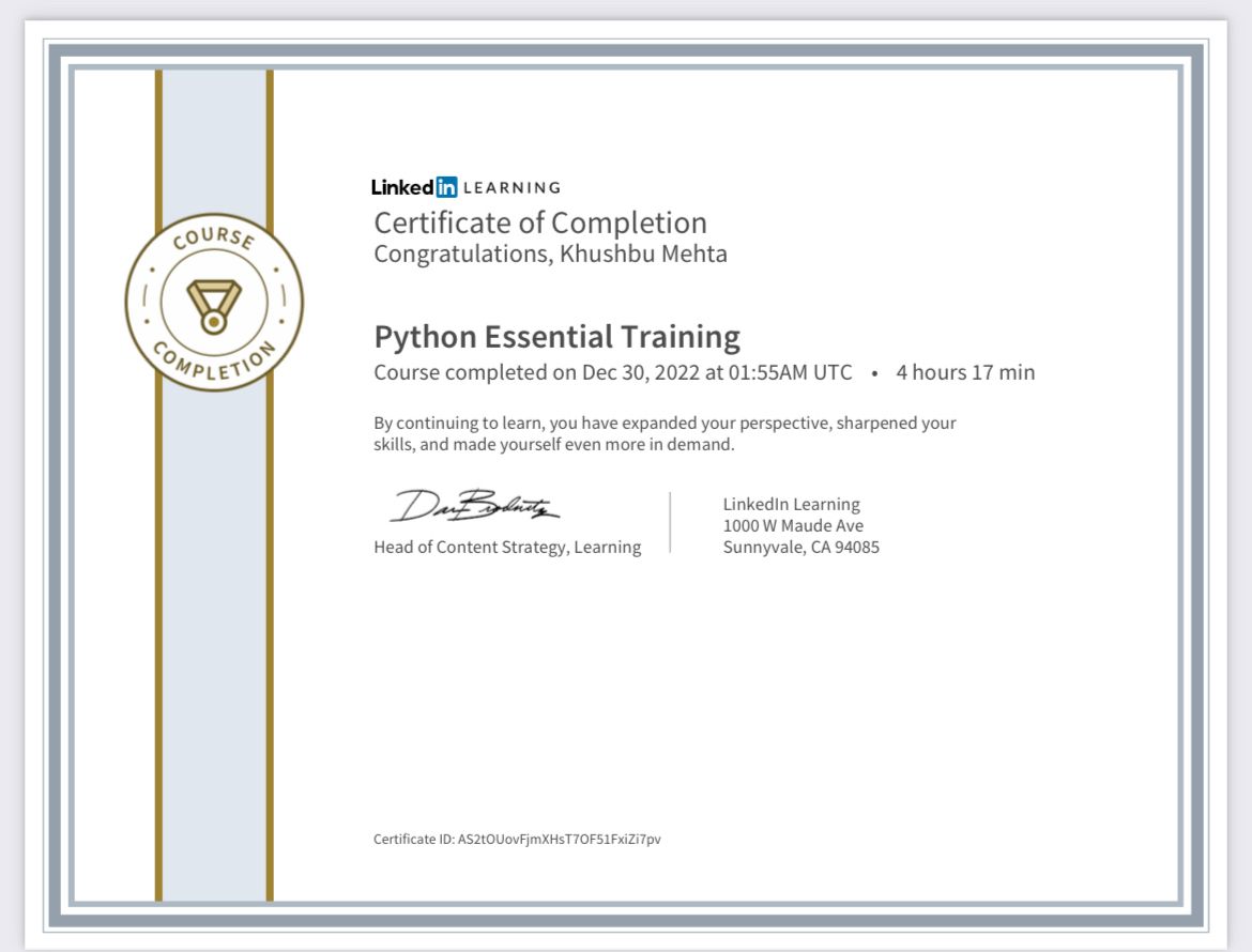 Khushbu Mehta. MBA, IFIC, LLQP on LinkedIn: #python #pythonprogramming ... Khushbu Mehta. MBA, IFIC, LLQP on LinkedIn: #python #pythonprogramming ...