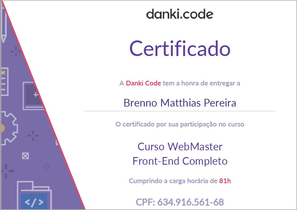 Brenno Matthias Pereira on LinkedIn: Front end certificate - 81 hours Brenno Matthias Pereira on LinkedIn: Front end certificate - 81 hours