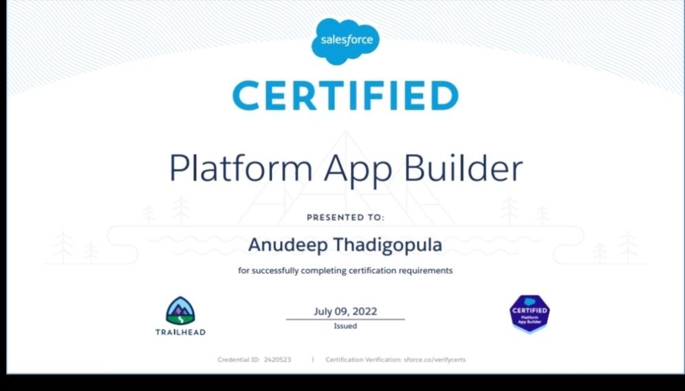 Anudeep Thadigopula on LinkedIn: #salesforce #accenture #thankyou # ... Anudeep Thadigopula on LinkedIn: #salesforce #accenture #thankyou # ...
