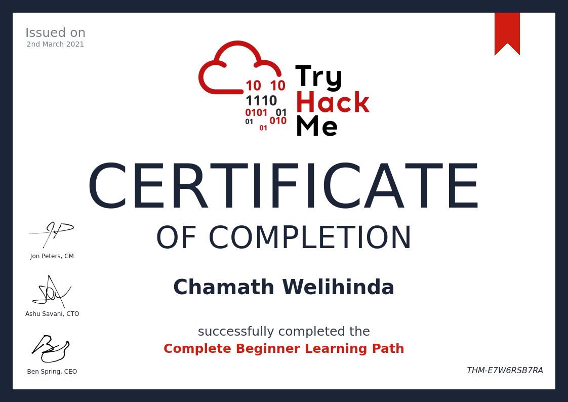Chamath Welihinda on LinkedIn: Trying to level up my cyber security ... Chamath Welihinda on LinkedIn: Trying to level up my cyber security ...