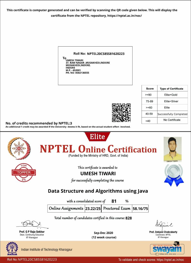 Umesh Tiwari on LinkedIn: #java #nptel #iitroorkee Umesh Tiwari on LinkedIn: #java #nptel #iitroorkee