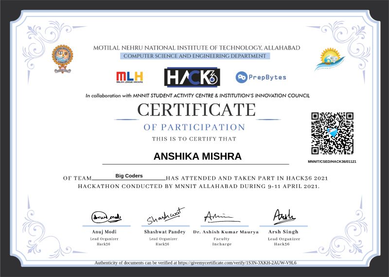 Anshika Mishra on LinkedIn: I am glad to share that me and my team ... Anshika Mishra on LinkedIn: I am glad to share that me and my team ...