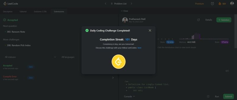 Prathamesh Patil on LinkedIn: #leetcode #100daysofcode # ... Prathamesh Patil on LinkedIn: #leetcode #100daysofcode # ...