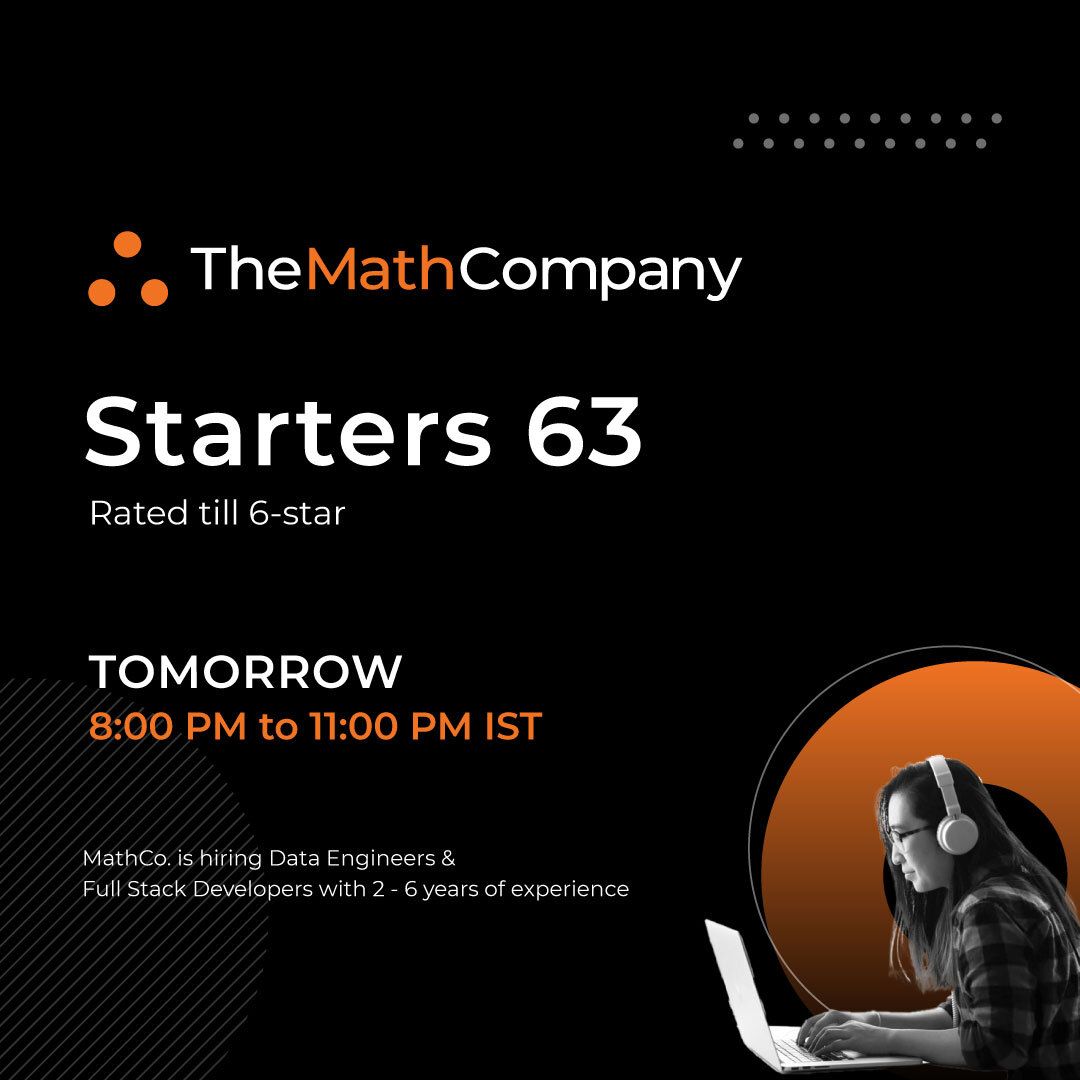 CodeChef on LinkedIn: #codechef #mathco #simplifieddecisionsfast # ... CodeChef on LinkedIn: #codechef #mathco #simplifieddecisionsfast # ...