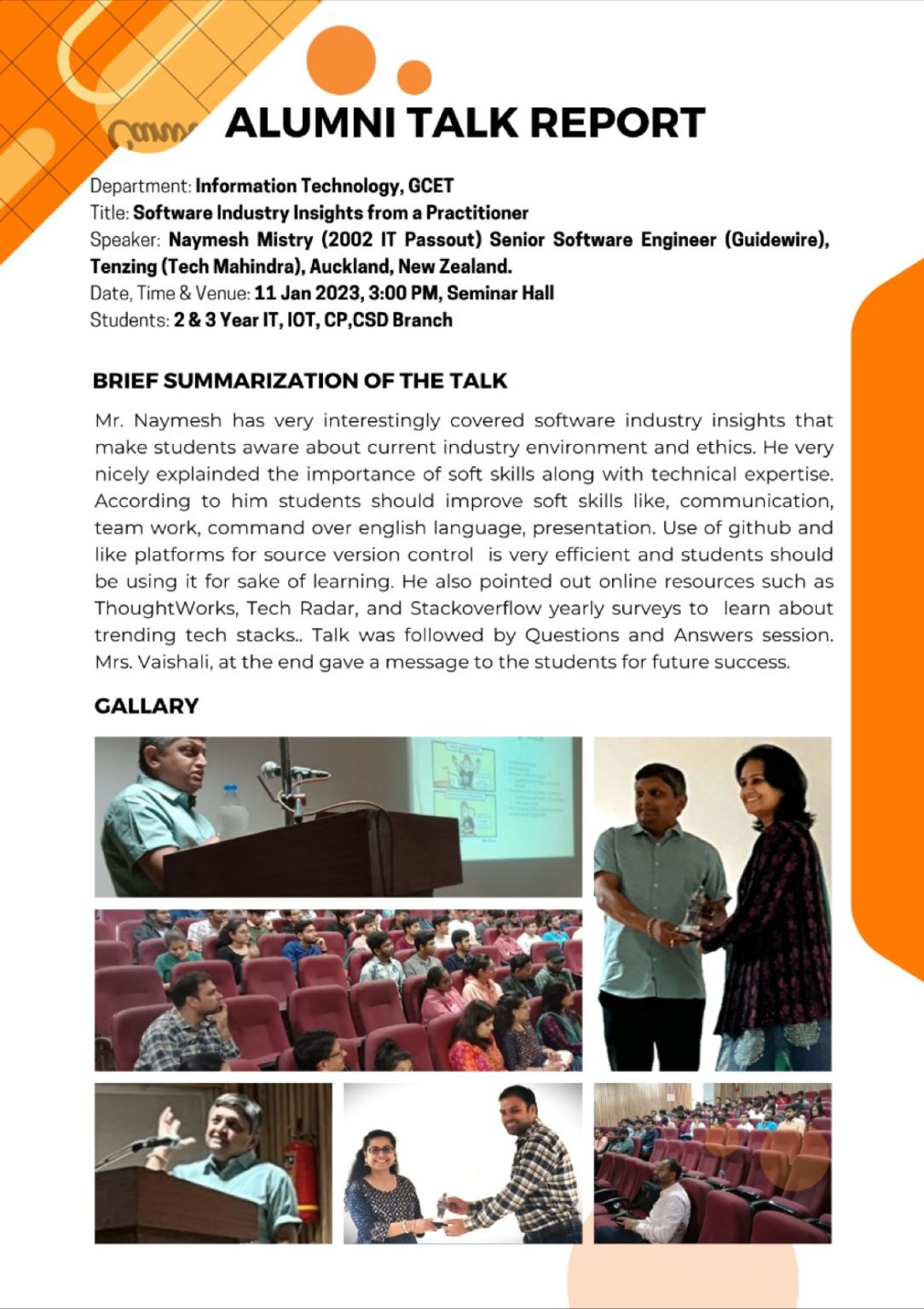 Dr. Maulika Patel on LinkedIn: Thanks Naymesh Mistry for visiting GCET ... Dr. Maulika Patel on LinkedIn: Thanks Naymesh Mistry for visiting GCET ...