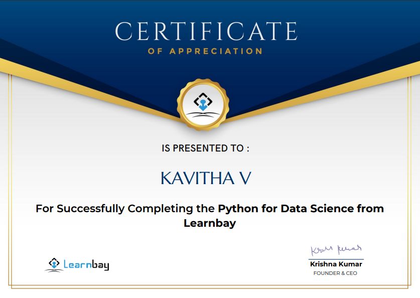 Kavitha V on LinkedIn: #python #pythonfordatascience #dataanalytics # ... Kavitha V on LinkedIn: #python #pythonfordatascience #dataanalytics # ...