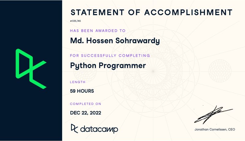 Mohammad Hossen Sohrawardy on LinkedIn: #datacamp #pythonprogramming Mohammad Hossen Sohrawardy on LinkedIn: #datacamp #pythonprogramming