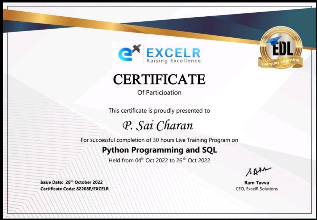 P Sai Charan on LinkedIn: #excel #btech #python #sql #apsche # ... P Sai Charan on LinkedIn: #excel #btech #python #sql #apsche # ...