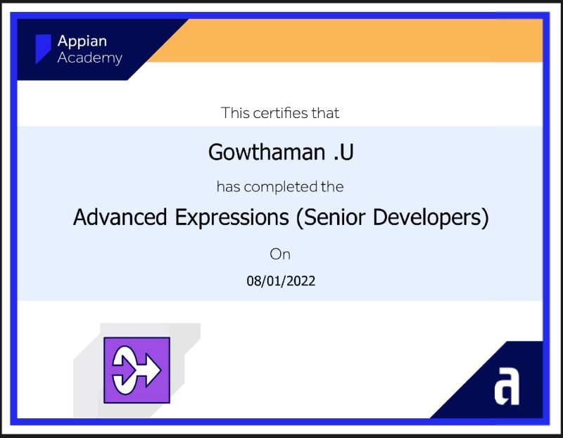 Gowthaman Urumanathan on LinkedIn: #appian #appianlife #appiandeveloper ... Gowthaman Urumanathan on LinkedIn: #appian #appianlife #appiandeveloper ...