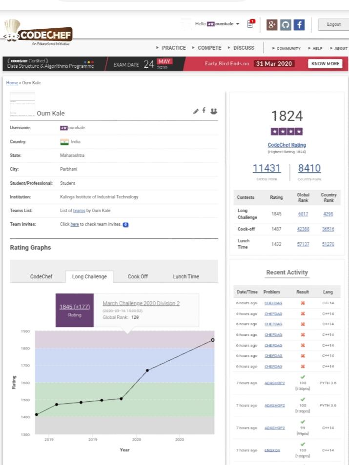 OUM KALE on LinkedIn: #codechef #codingchallenge #coding #cpp #python ... OUM KALE on LinkedIn: #codechef #codingchallenge #coding #cpp #python ...