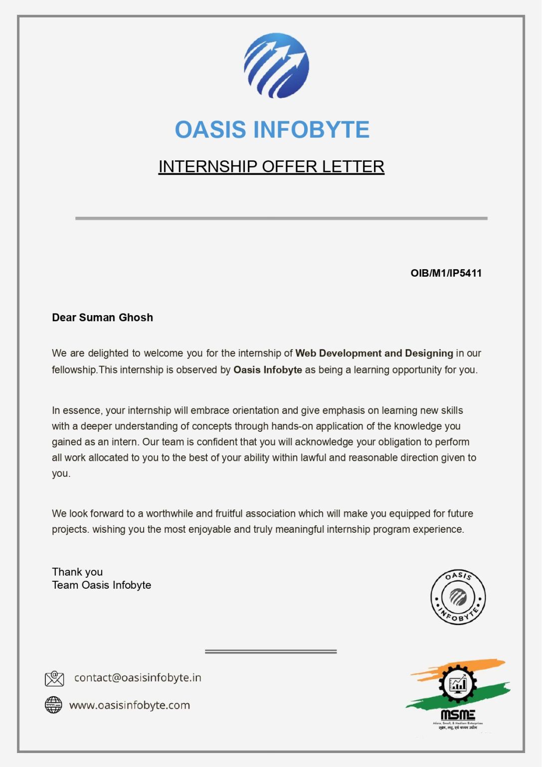Suman Ghosh on LinkedIn: #oasisinfobyte #webdevelopment #internship Suman Ghosh on LinkedIn: #oasisinfobyte #webdevelopment #internship