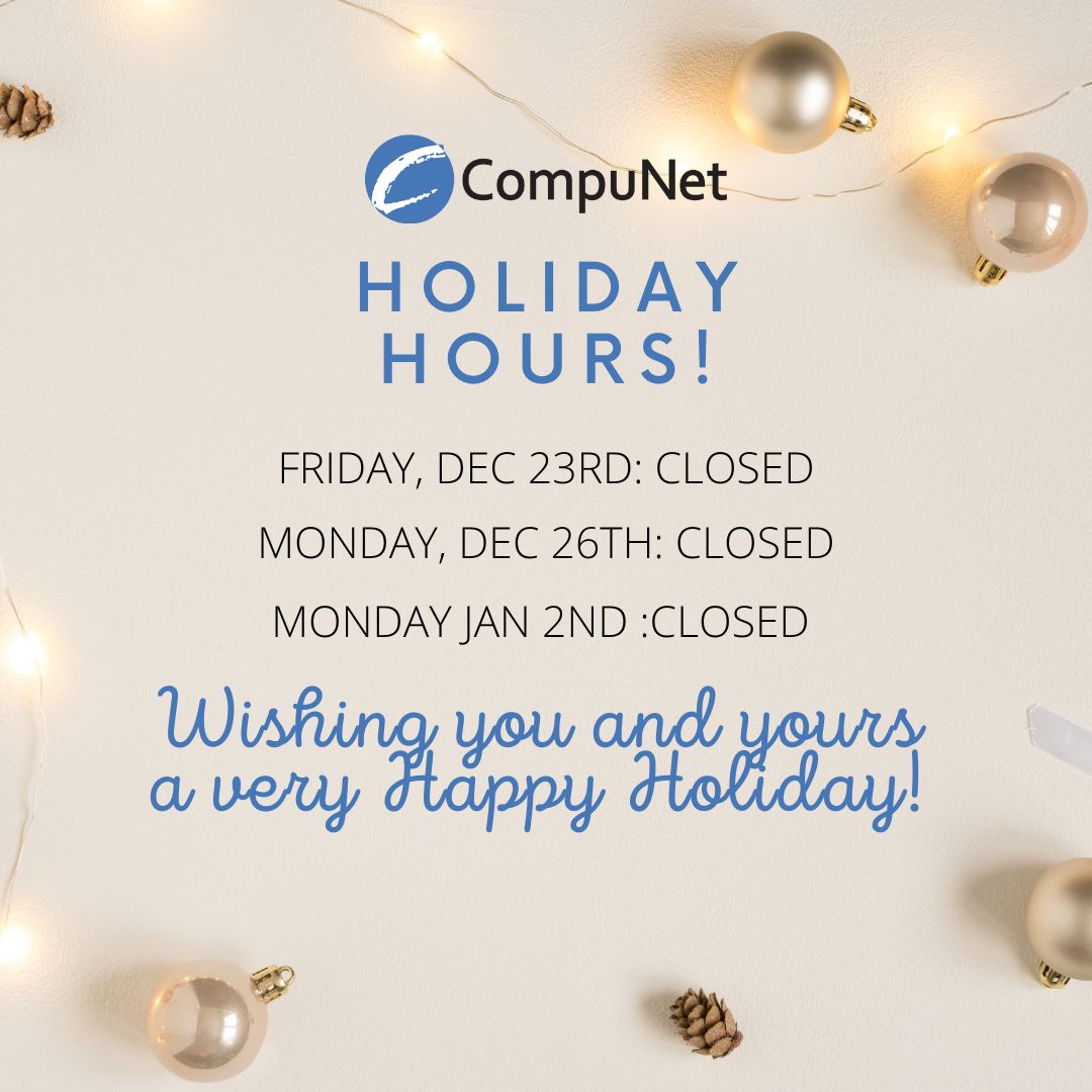 CompuNet, Inc. on LinkedIn: CompuNet will be closed for the holidays ... CompuNet, Inc. on LinkedIn: CompuNet will be closed for the holidays ...