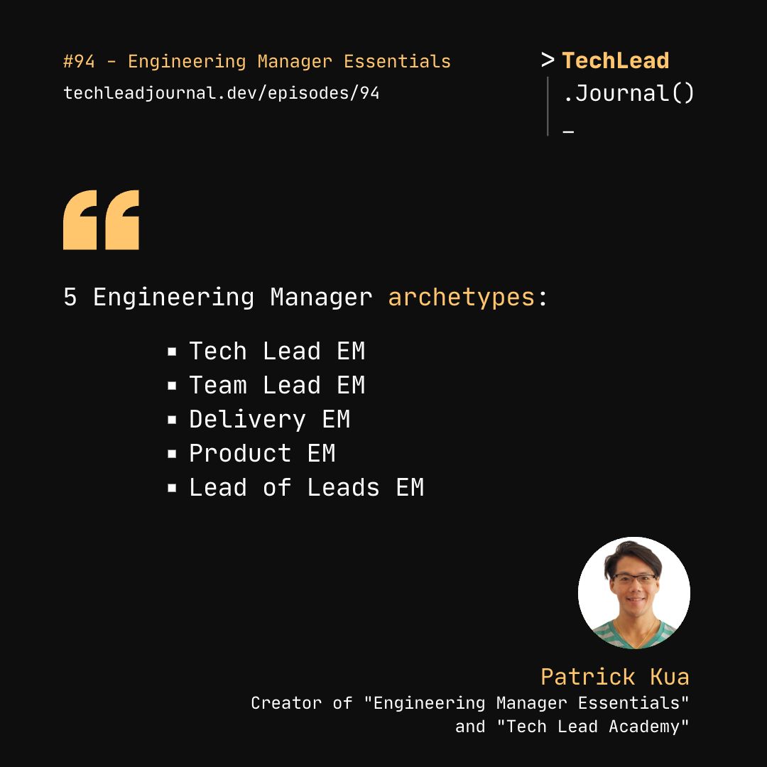 Tech Lead Journal on LinkedIn: The 5 different Engineering Manager ... Tech Lead Journal on LinkedIn: The 5 different Engineering Manager ...