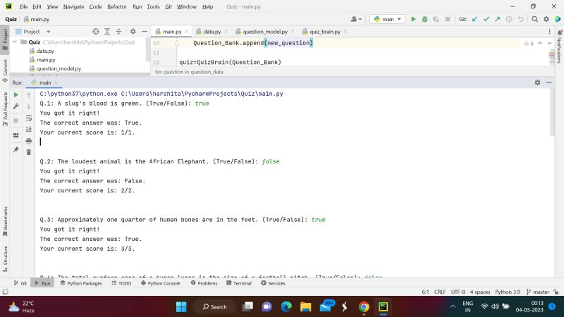 Harshita Singh on LinkedIn: #python #github #quiz Harshita Singh on LinkedIn: #python #github #quiz