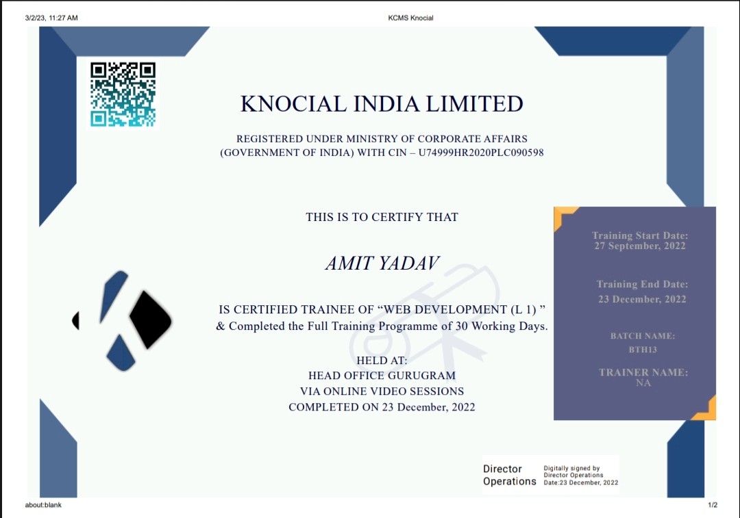 Amit Yadav on LinkedIn: #successfullycompleted #training # ... Amit Yadav on LinkedIn: #successfullycompleted #training # ...