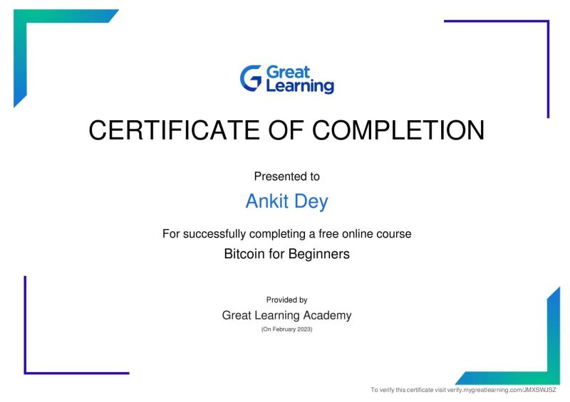 Ankit Dey on LinkedIn: I've successfully completed Bitcoin for ... Ankit Dey on LinkedIn: I've successfully completed Bitcoin for ...