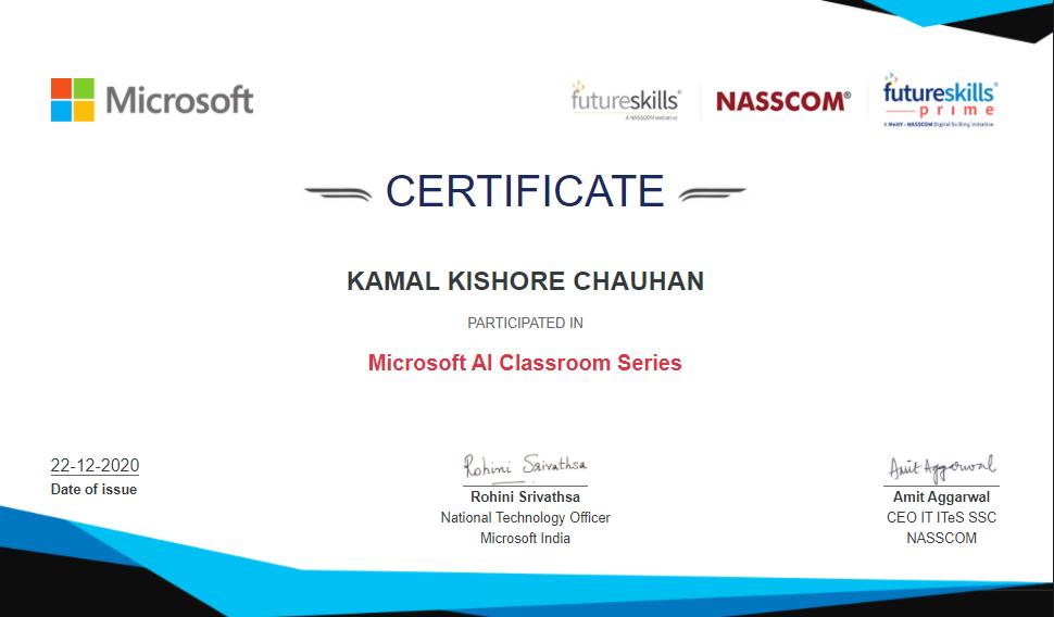 Kamal Kishore Chauhan on LinkedIn: #microsoft_ai_classroom # ... Kamal Kishore Chauhan on LinkedIn: #microsoft_ai_classroom # ...