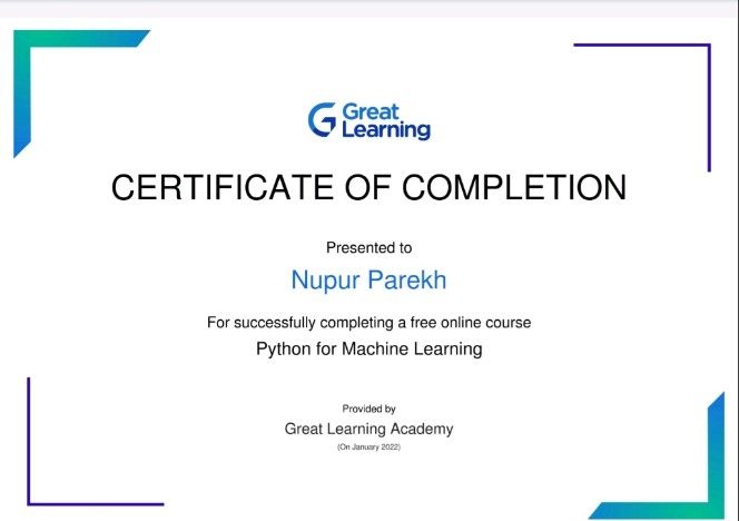 Nupur P. on LinkedIn: Python for Machine Learning Nupur P. on LinkedIn: Python for Machine Learning