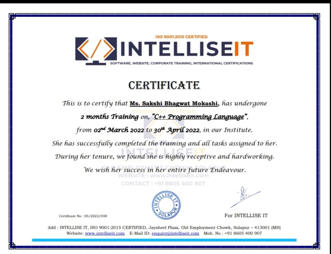 Sakshi Mokashi on LinkedIn: #programming #cpp Sakshi Mokashi on LinkedIn: #programming #cpp