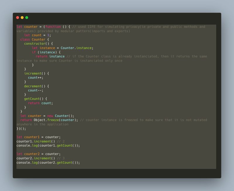 Prashanth Sasidharan on LinkedIn: #singleton #js #javascript #code # ... Prashanth Sasidharan on LinkedIn: #singleton #js #javascript #code # ...