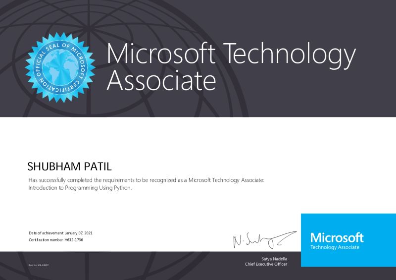 Shubham Patil on LinkedIn: #python #microsoft #mta Shubham Patil on LinkedIn: #python #microsoft #mta